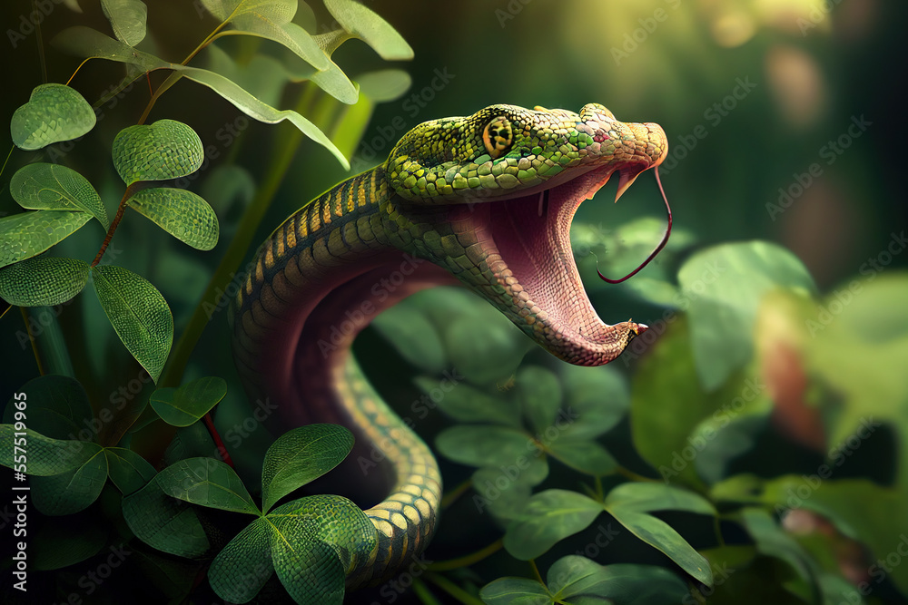 Abstract angry vine snake, Generative AI Stock Illustration | Adobe Stock