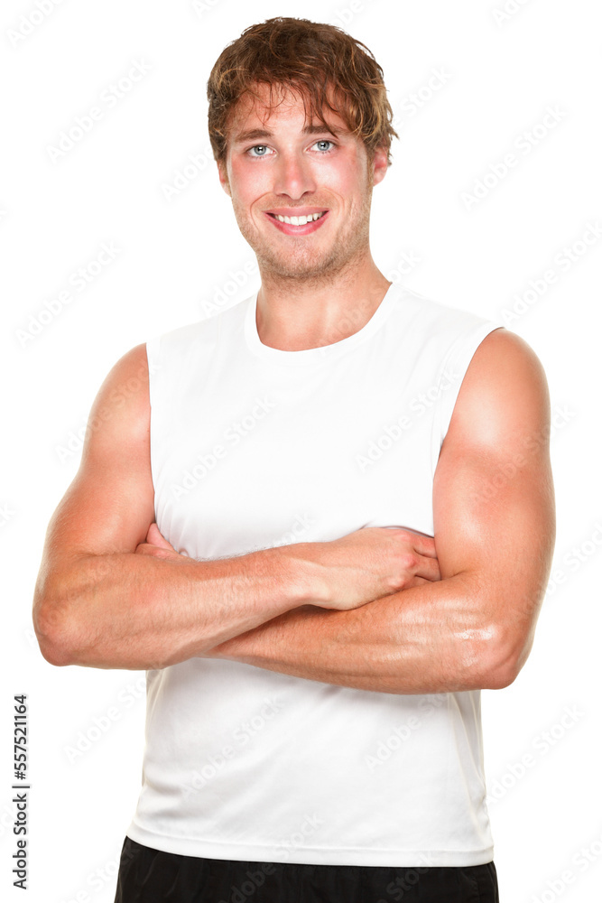 Fitness athlete man portrait- Young muscular sporty fit Caucasian man ...