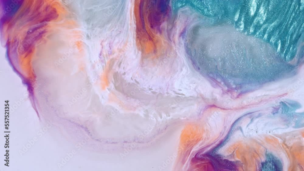 Fluid art painting video, modern acrylic texture with flowing effect ...