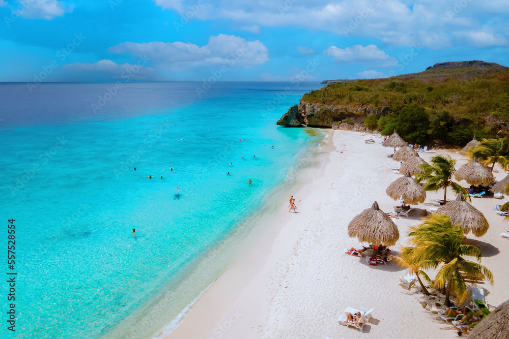 Cas Abou Beach on the Caribbean island of Curacao, Playa Cas Abou in ...