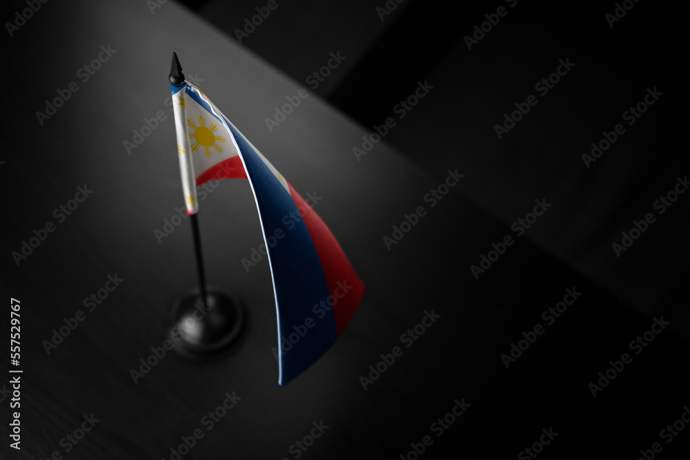 Small national flag of the Philippines on a black background Stock ...