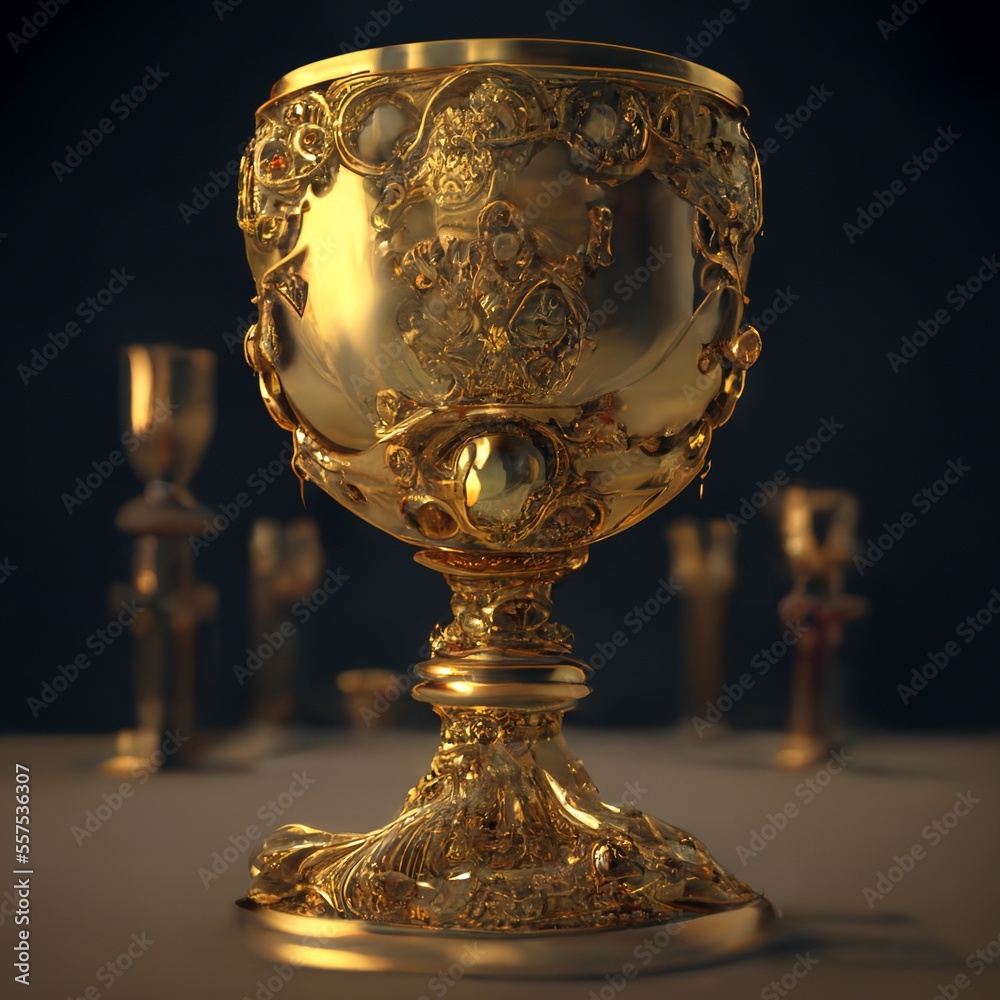 Holy grail chalice made in solid gold. AI Stock Illustration | Adobe Stock