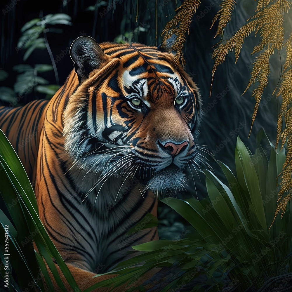 Sumatran tiger (Panthera tigris sumatrae) is a rare tiger subspecies ...