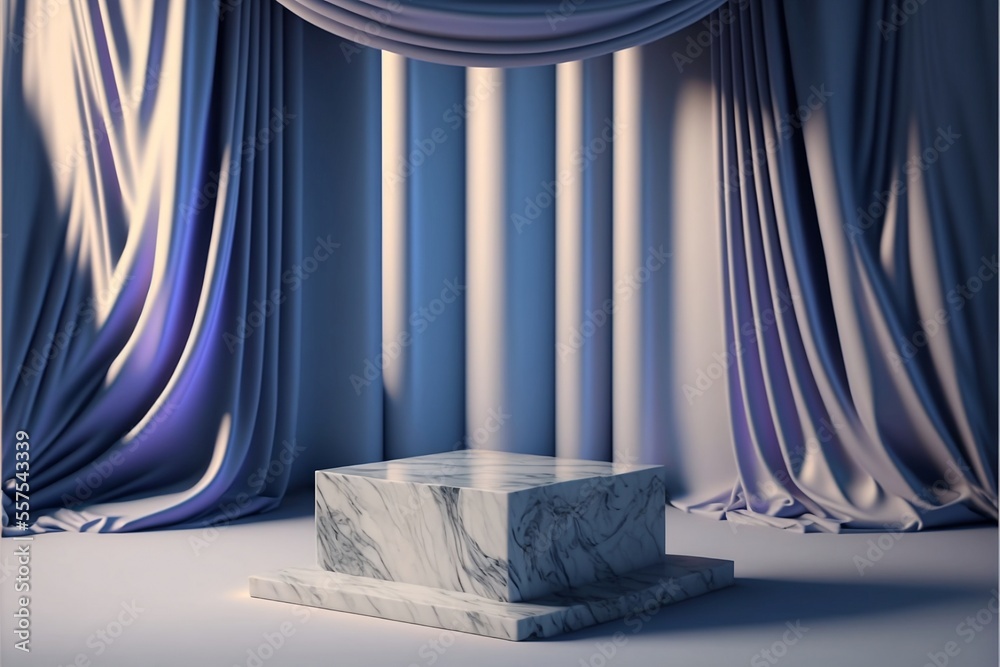 white gray marble rectangular platform pedestal display stage with ...