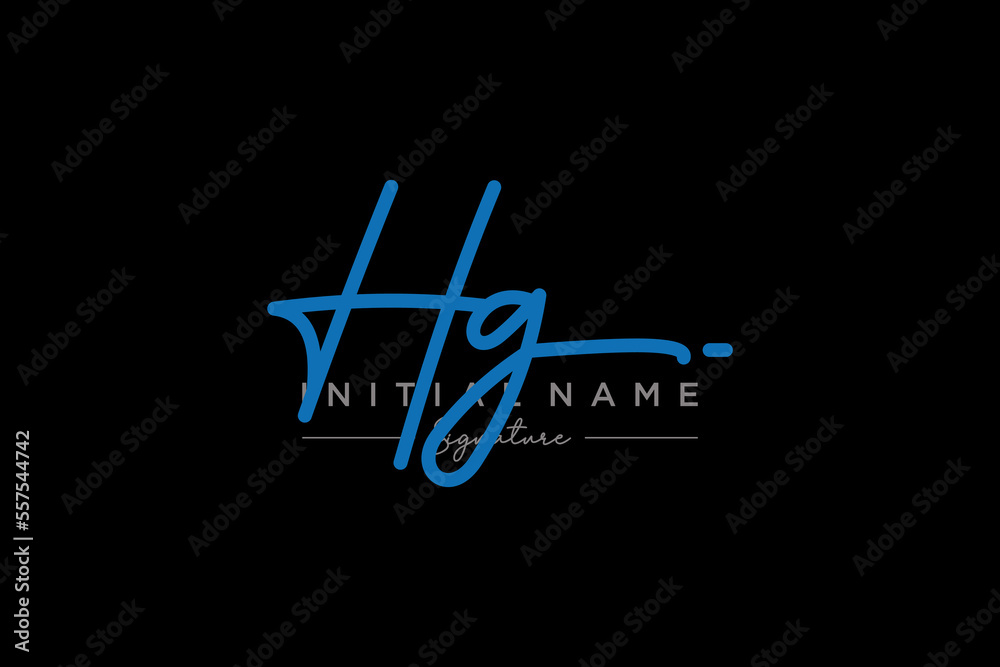 Initial HG signature logo template vector. Hand drawn Calligraphy ...