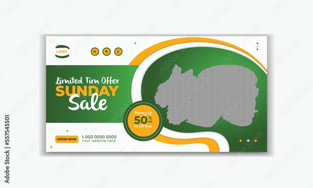 Sunday sale food menu resaurant business social medial post template ...