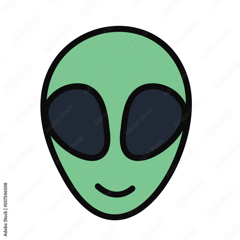 Aesthetic Cute Alien Head Bullet Journal Stock Illustration | Adobe Stock