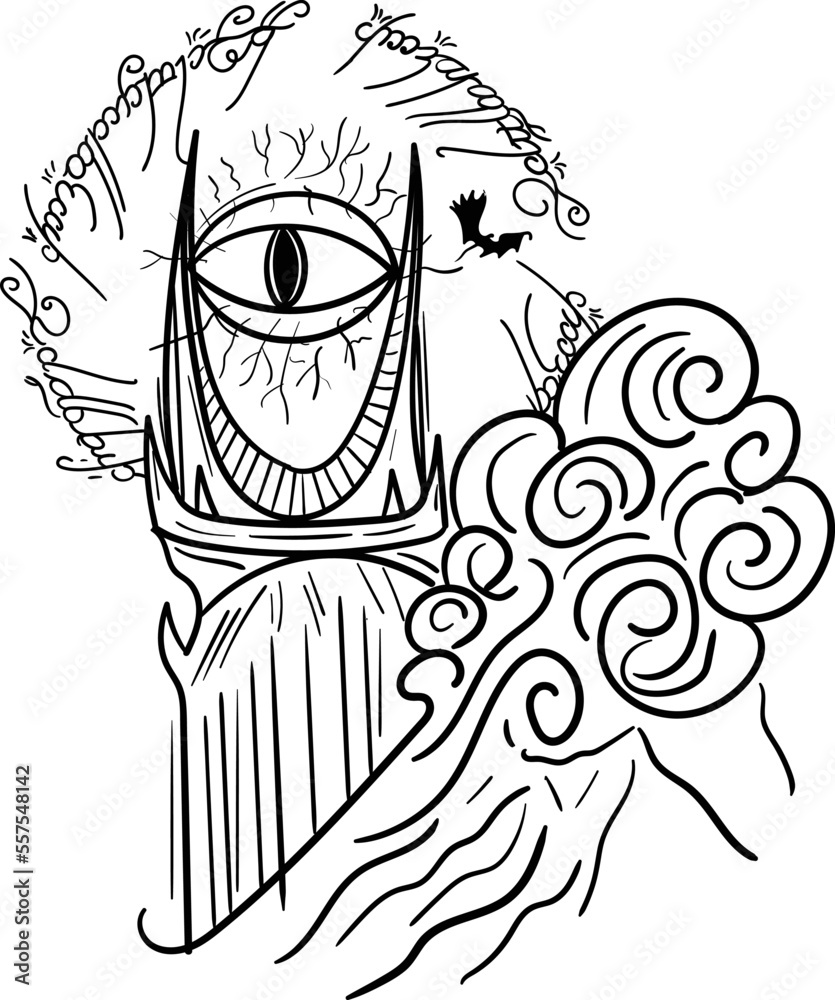 Lord of the rings -Sauron, eye Sauron, vector Stock Vector | Adobe Stock