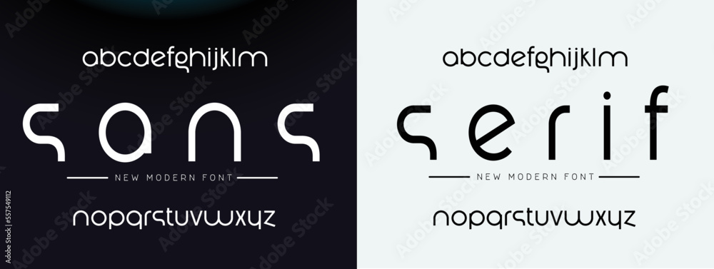 SANS SERIF Sports minimal tech font letter set. Luxury vector typeface ...