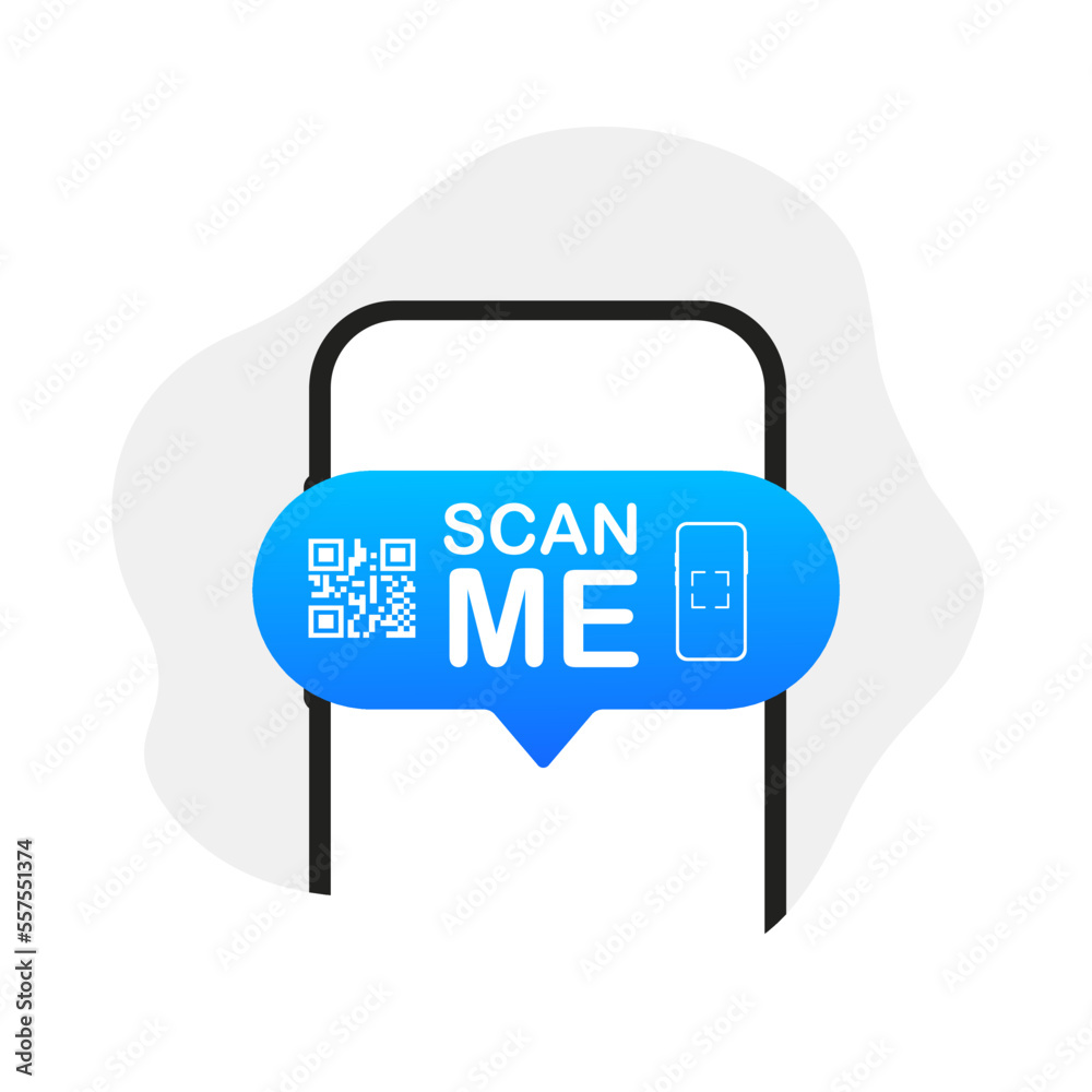 QR code for smartphone. Inscription scan me with smartphone icon. QR ...