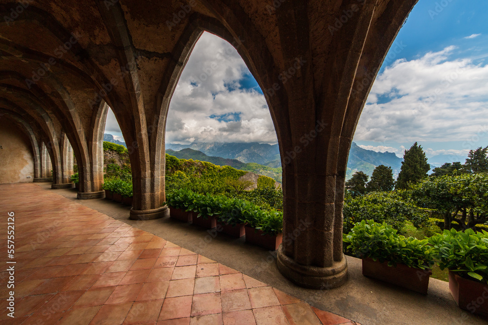 The magnificent Villa Cimbrone in Ravello with its arabesque style and ...
