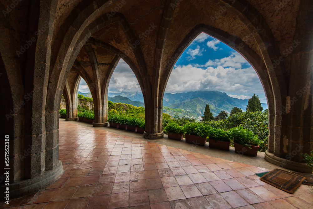 The magnificent Villa Cimbrone in Ravello with its arabesque style and ...