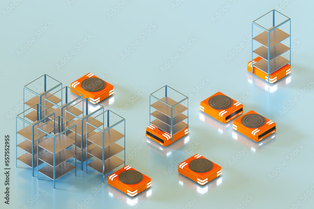 AGV robots. Warehouse automation. Automated Guided Vehicles with ... AGV robots. Warehouse automation. Automated Guided Vehicles with ...