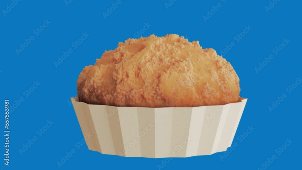 Baking of bread time lapse animation on transparent background. 3D ...