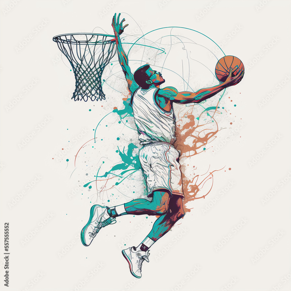 Basketball Illustrations: A Collection of Vector Designs Stock ...
