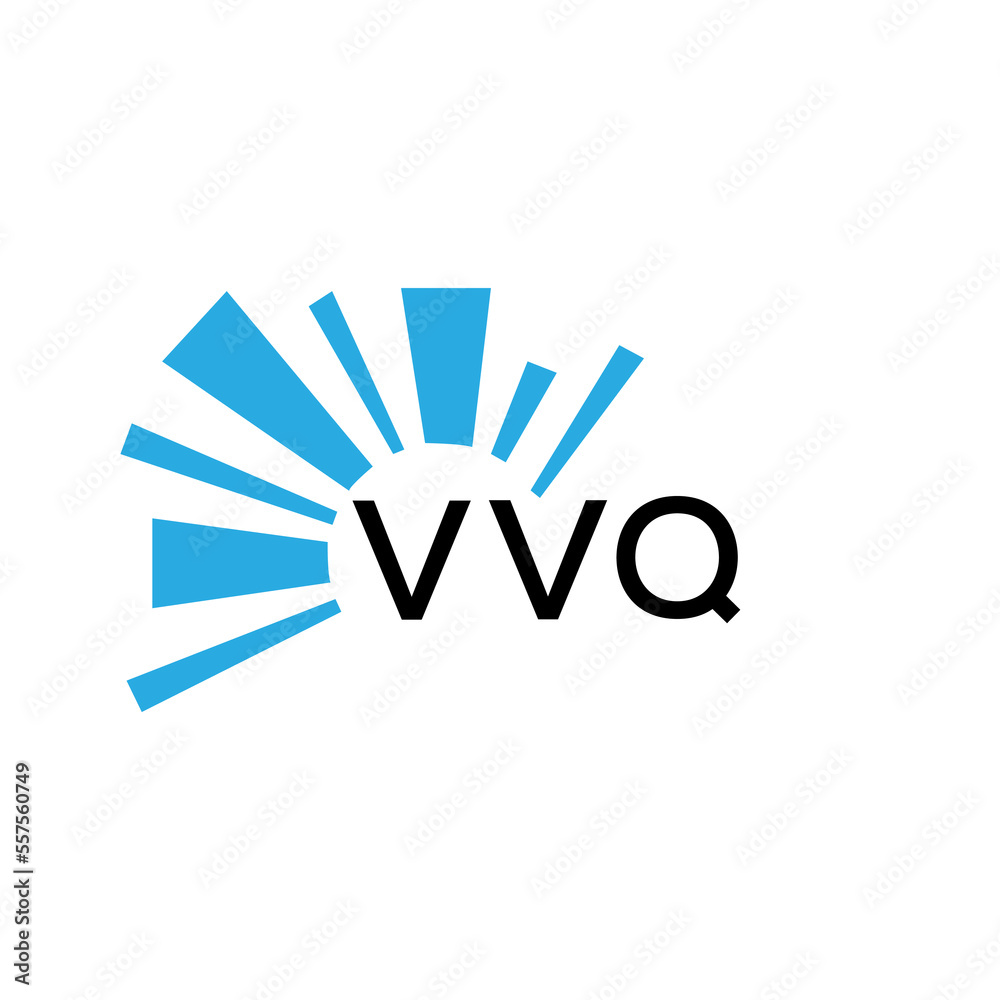 VVQ letter logo. VVQ blue image on white background and black letter ...