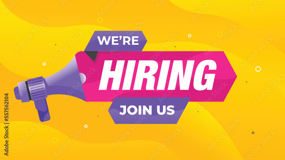 We are hiring banner. hiring recruitment design poster. We are hiring ...