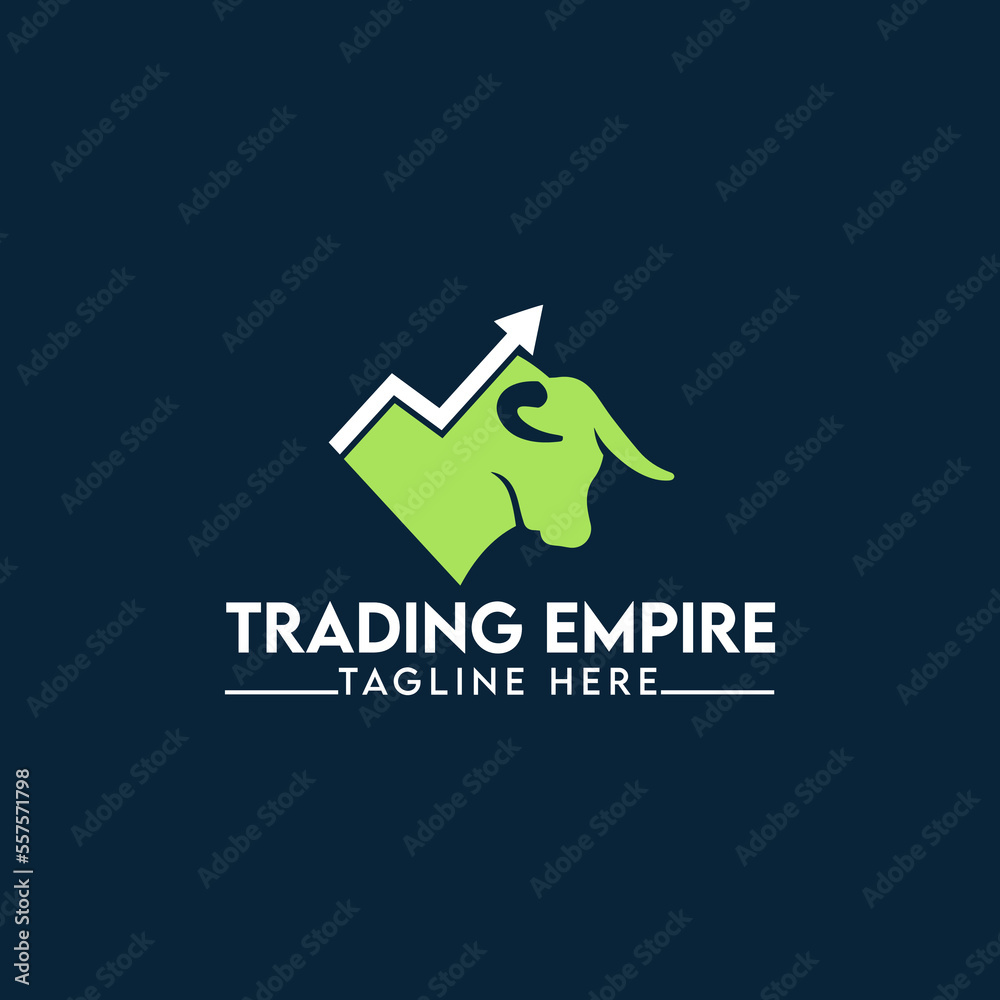 trading empire logo, bull trade, minimalist and business logo design in ...