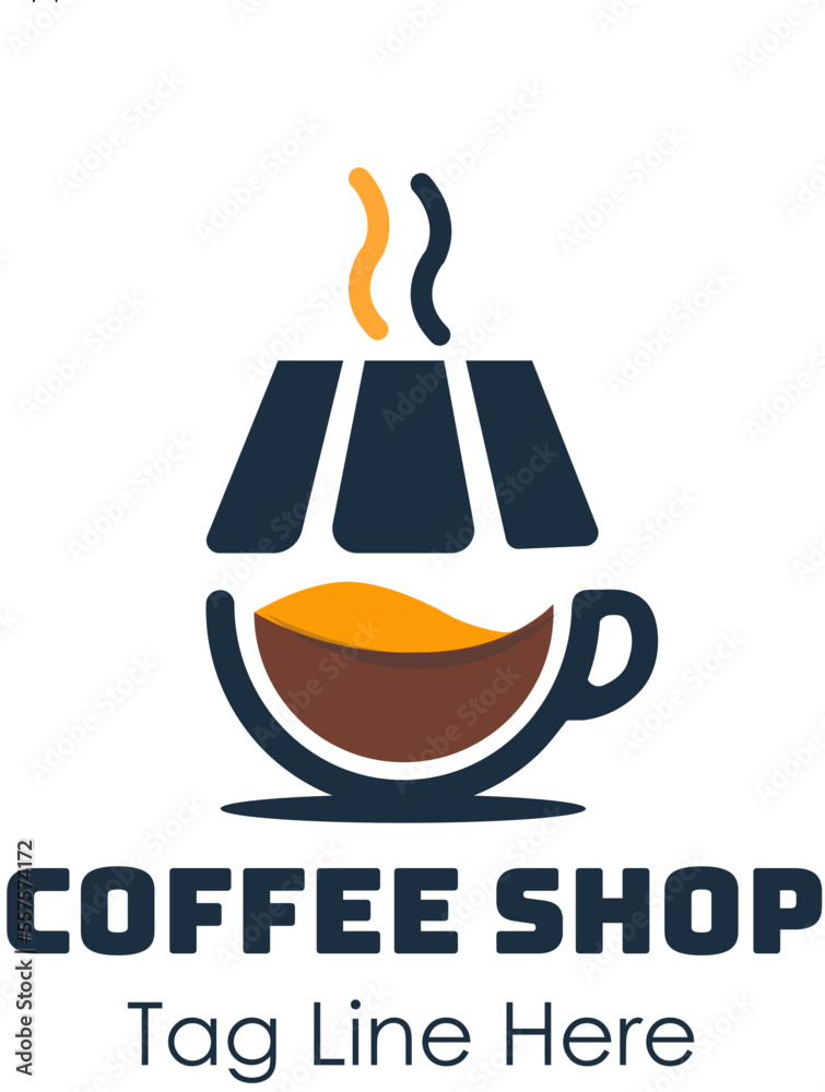 Coffee Shop logo design on white background. Coffee Shop creative ...