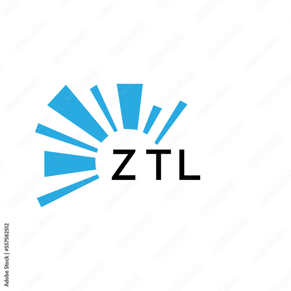 ZTL letter logo. ZTL blue image on white background and black letter ...