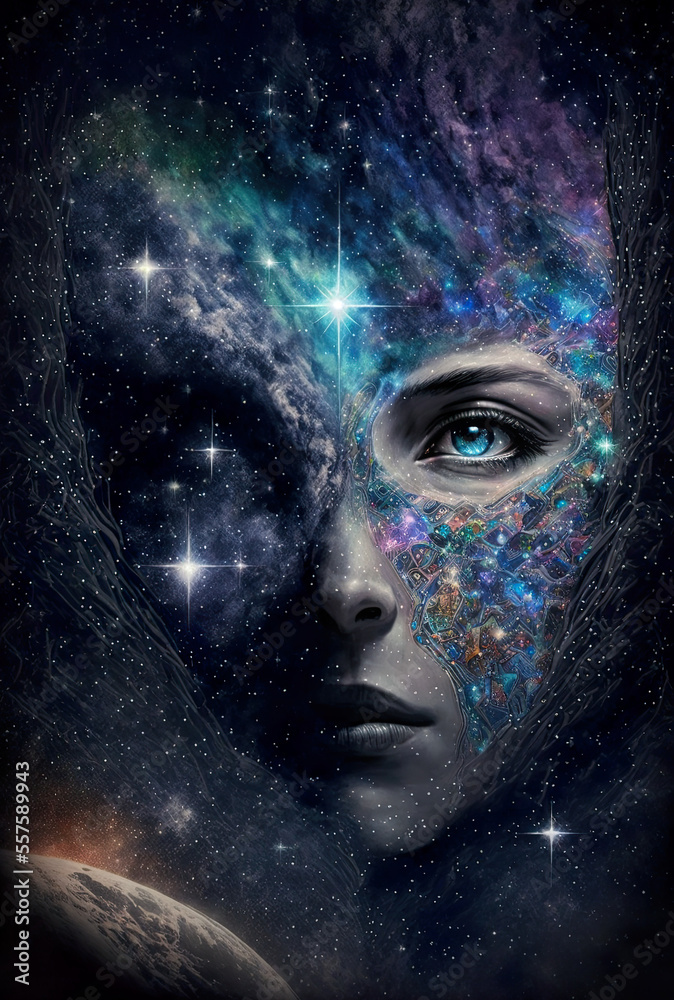 Concept starseed, star seed, origin from other planets or dimensions ... Concept starseed, star seed, origin from other planets or dimensions ...