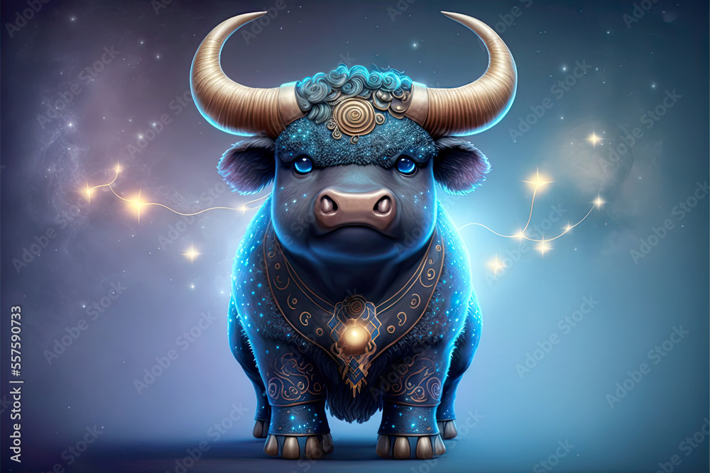 Taurus cute zodiac symbol Stock Illustration | Adobe Stock