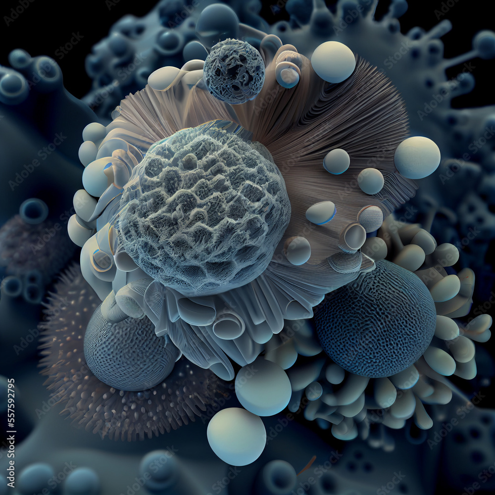 3D cell models examined with electron microscopy Stock Illustration ...