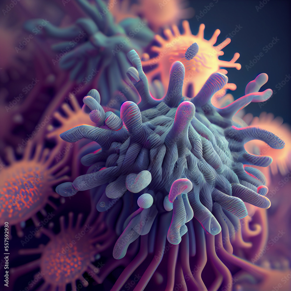 3D cell models examined with electron microscopy Stock Illustration ...