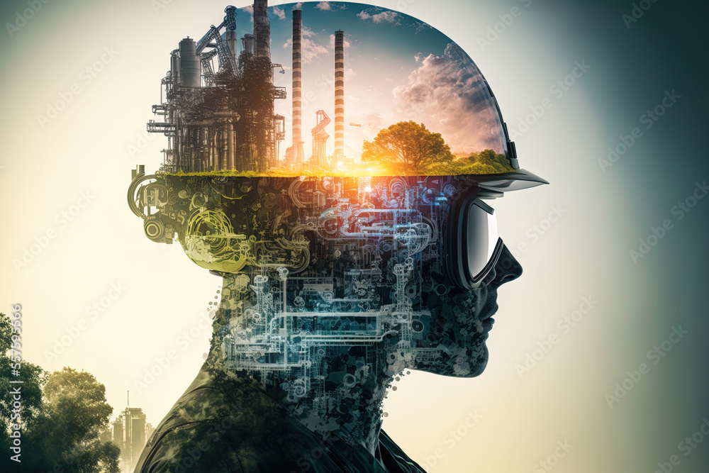 Conceptual graphic design of an energy sector and future manufacturing ...