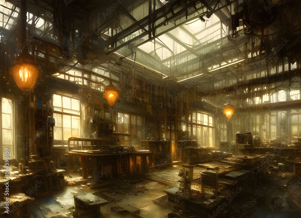 the Interior of an old printing workshop with printing press and ... the Interior of an old printing workshop with printing press and ...