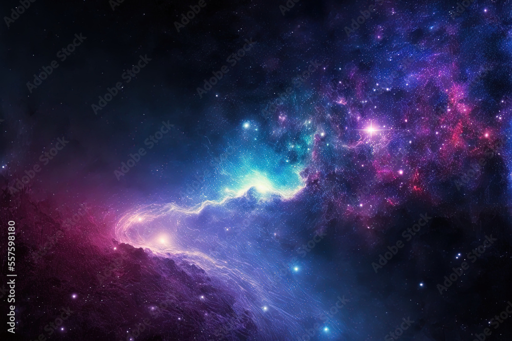 backdrop milky way galaxy stars flashing in the abstract a vivid nebula ...