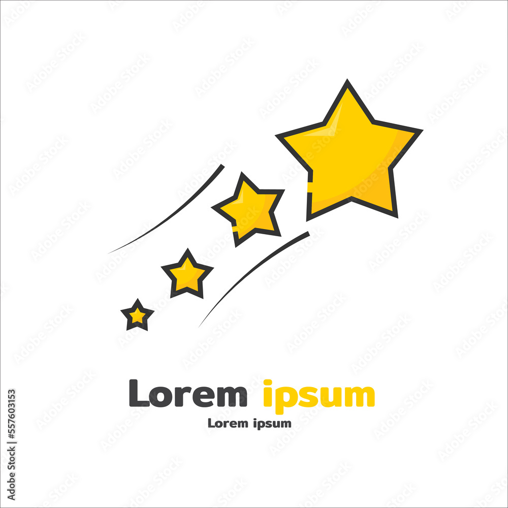 Star icon and logos shooting star Falling Star symbol for app web logo ...