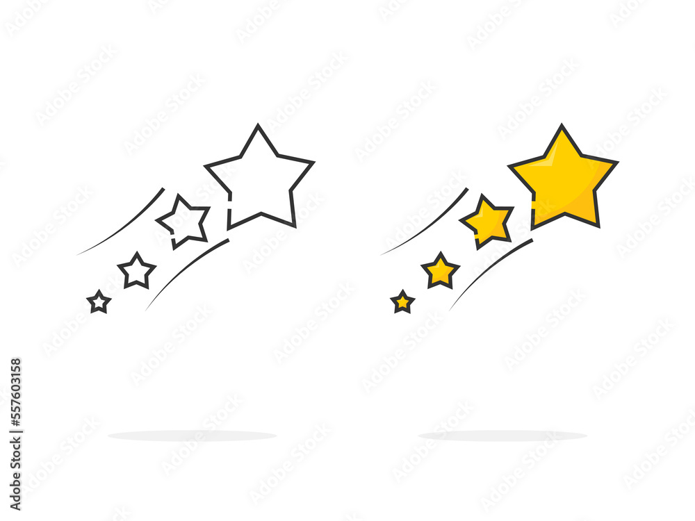 Star icon and logos shooting star Falling Star symbol for app web logo ...