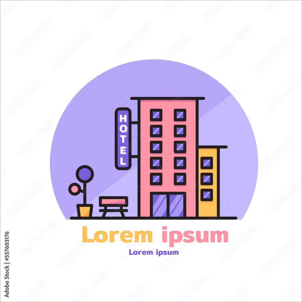 Hotel icon buildings vector travel symbols for app web logo banner ...