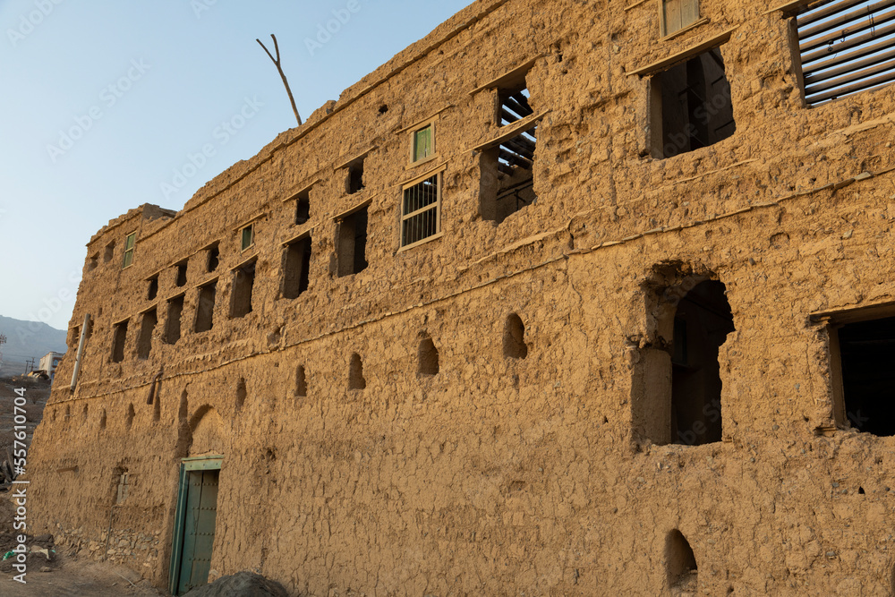 One of the old houses where people used to live, which were built with ...
