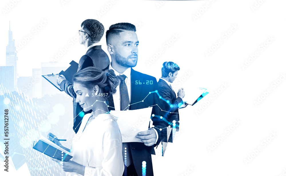 Group of business people wearing formal wear work together Stock Photo ...