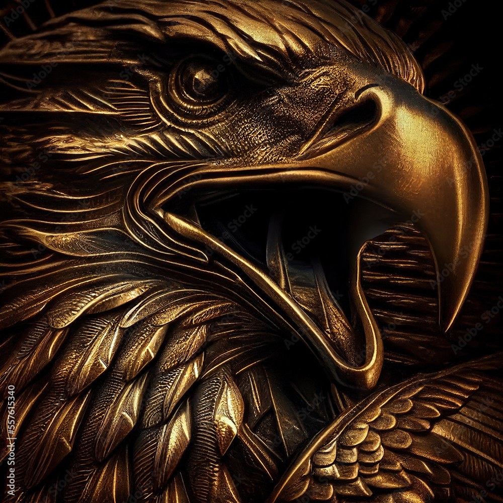 Aggressive metal eagle generated by generative AI Stock Illustration ...