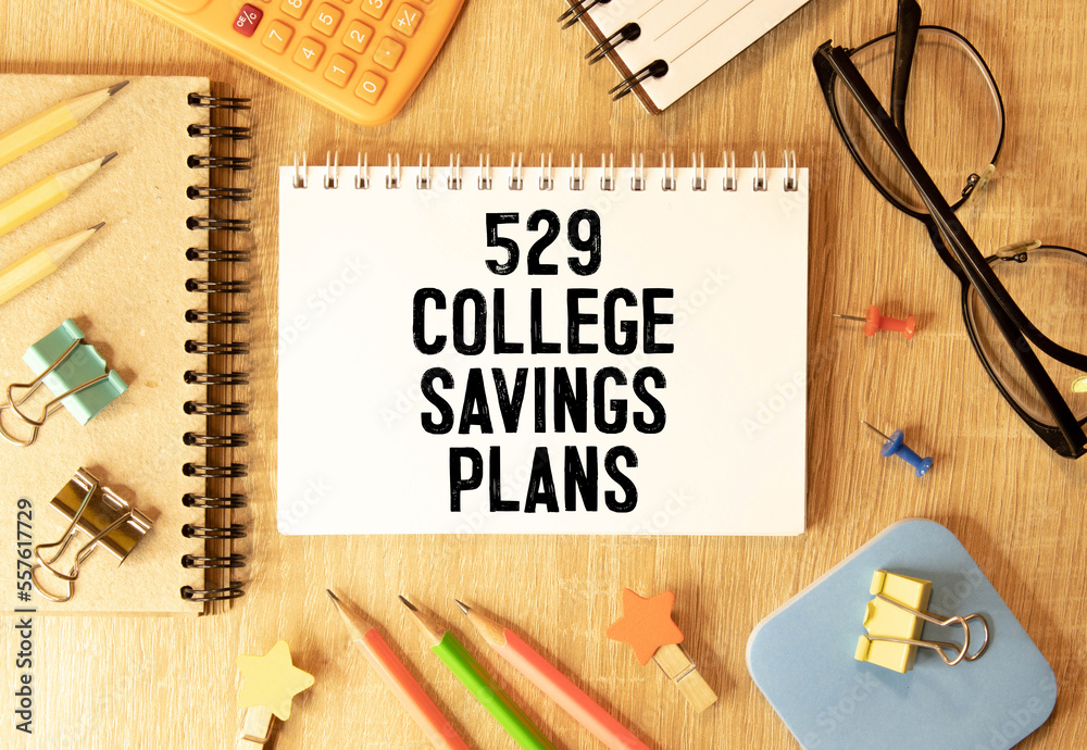 529 College Savings Plan Form With Small Graduation Hat, Spectacles And ...