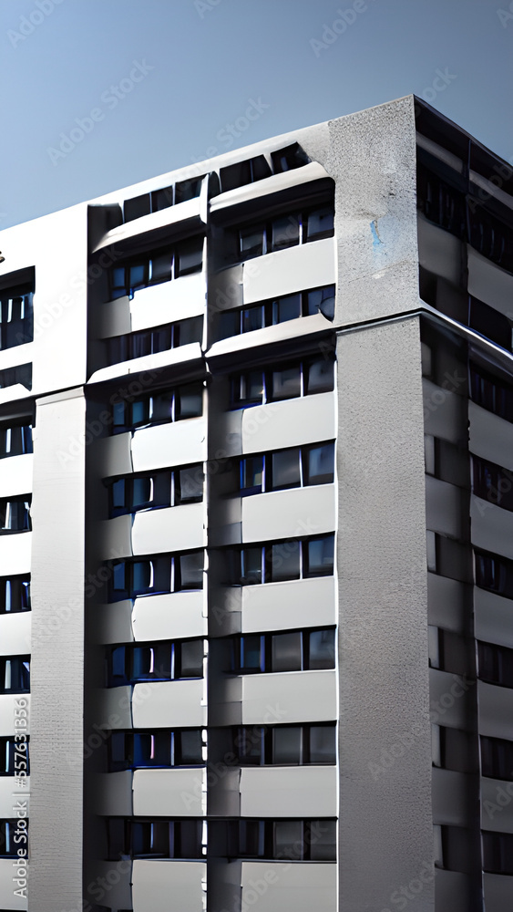 Ilustração do Stock: elevation of building, metallic exoskeleton on ...