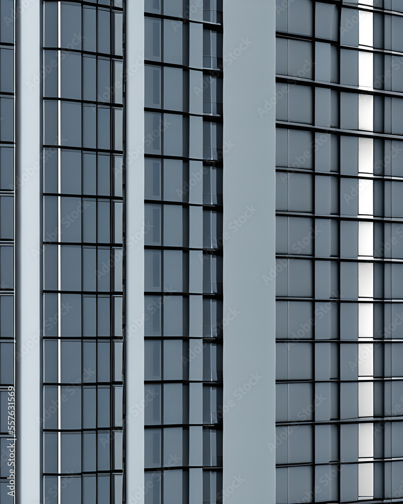 elevation of building, metallic exoskeleton on side of the building ...