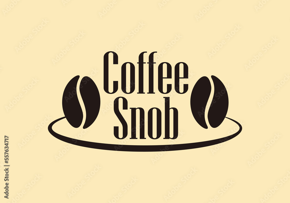 coffee snob icon with two coffee beans on the left and right. suitable ...