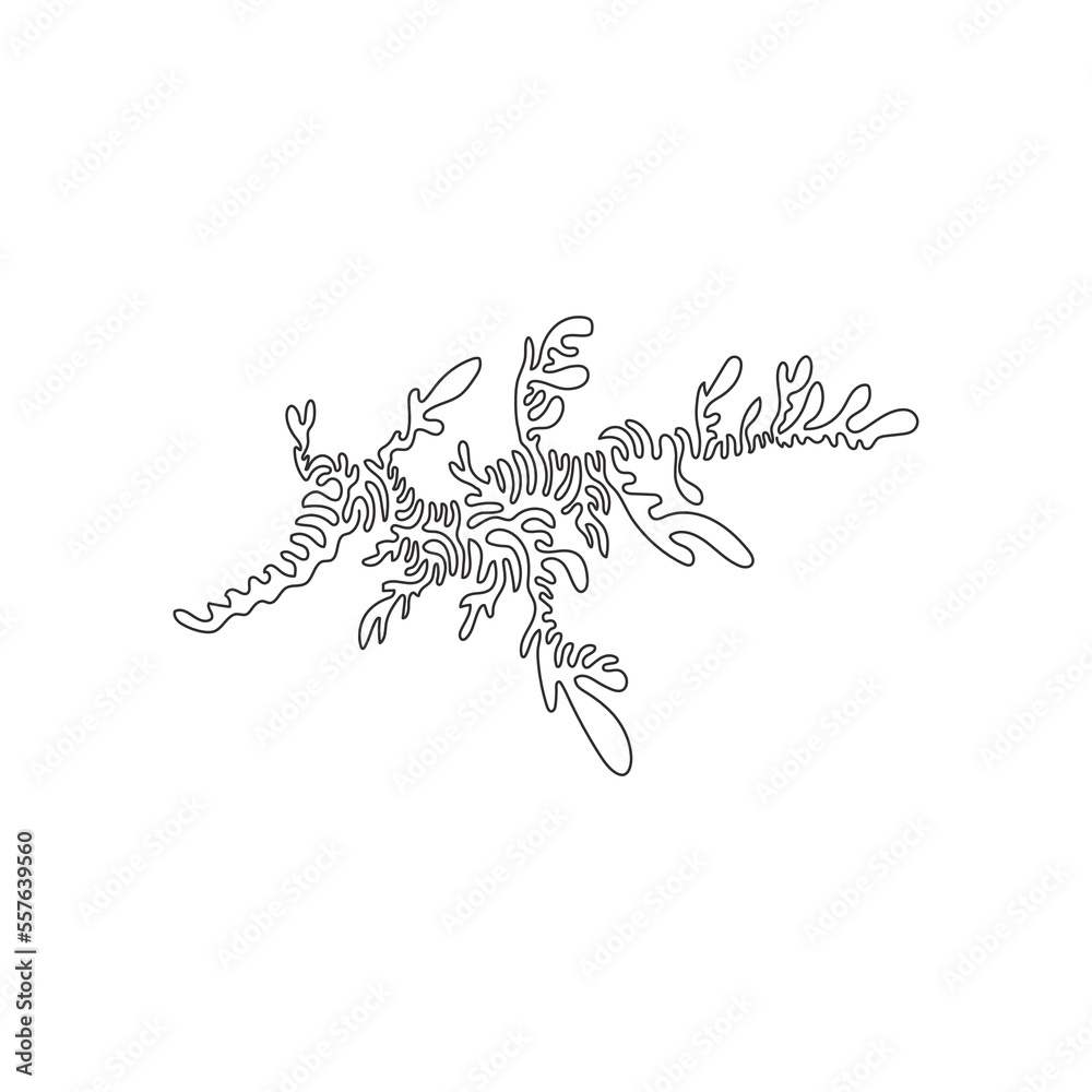 Continuous Curve One Line Drawing Of Cute Leafy Seadragon Curve Abstract Art Single Line