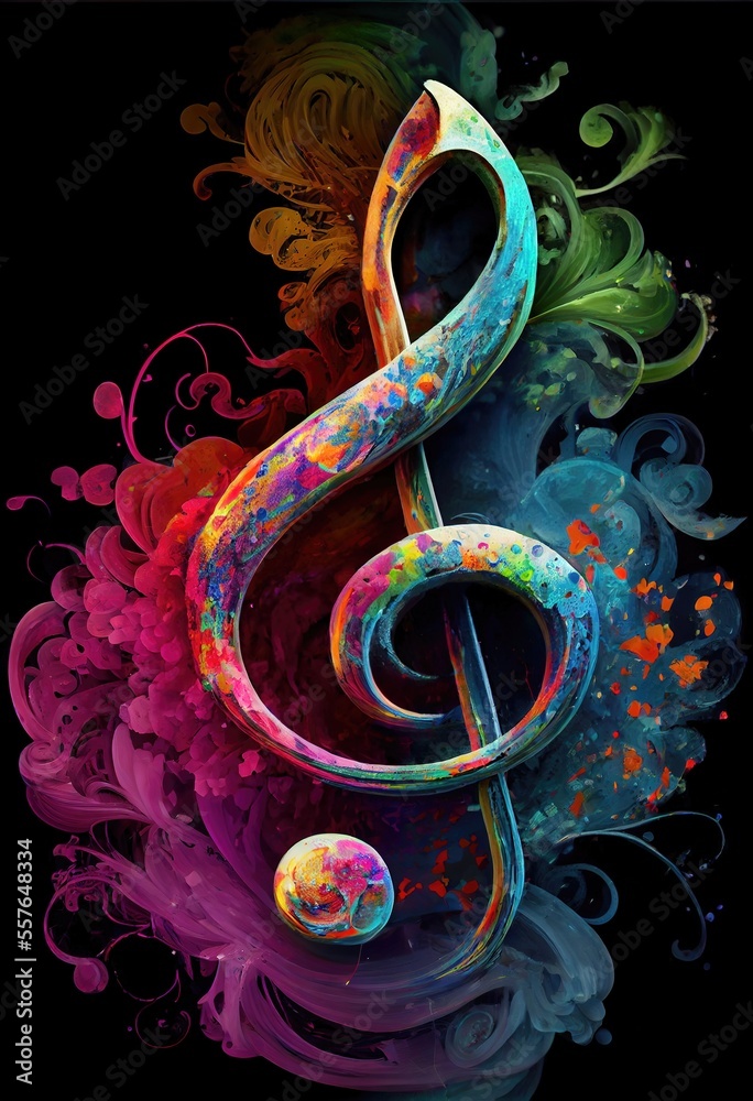 Colorful Treble Clef - Representing the sound and color spectrums, this ...