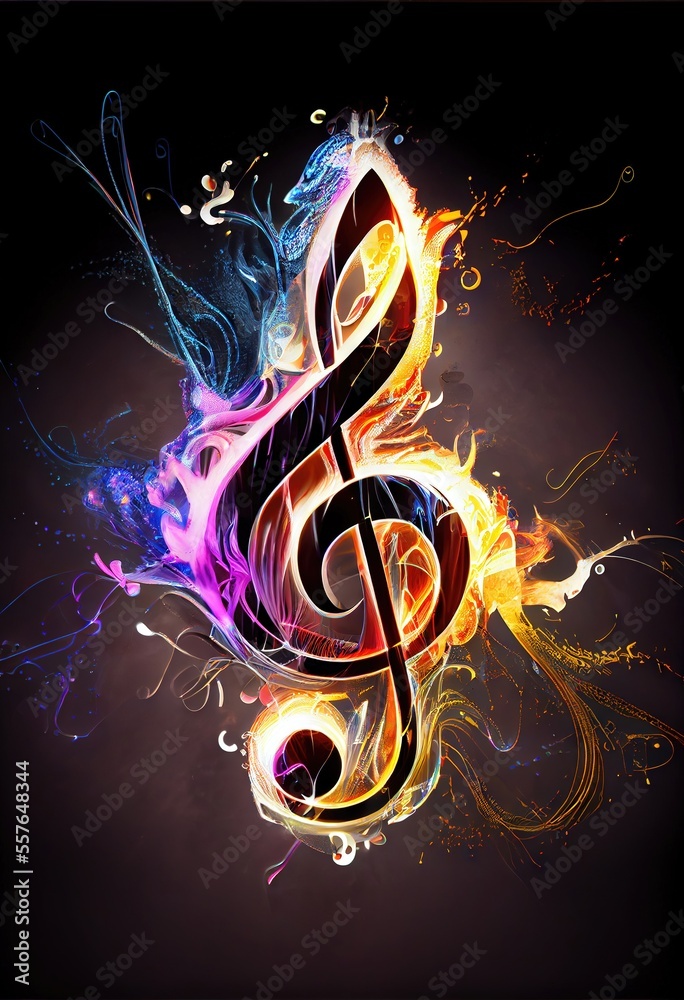 Colorful Treble Clef - Representing the sound and color spectrums, this ...