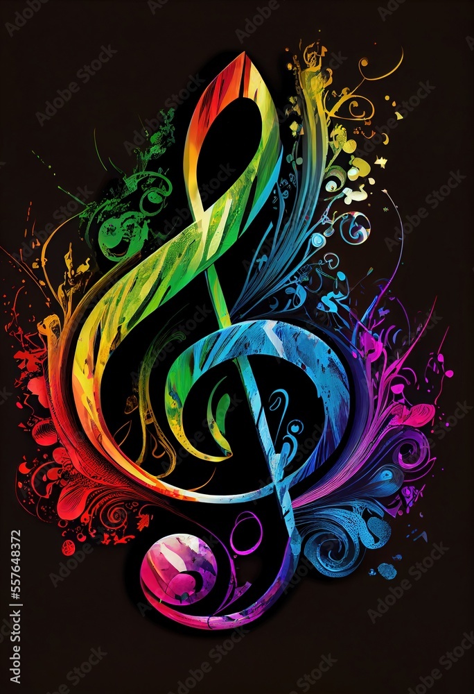 Colorful Treble Clef - Representing the sound and color spectrums, this ...