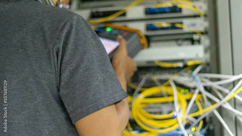 Fiber Optic Fusion Splicing Cable checking signal and Wire connection ...