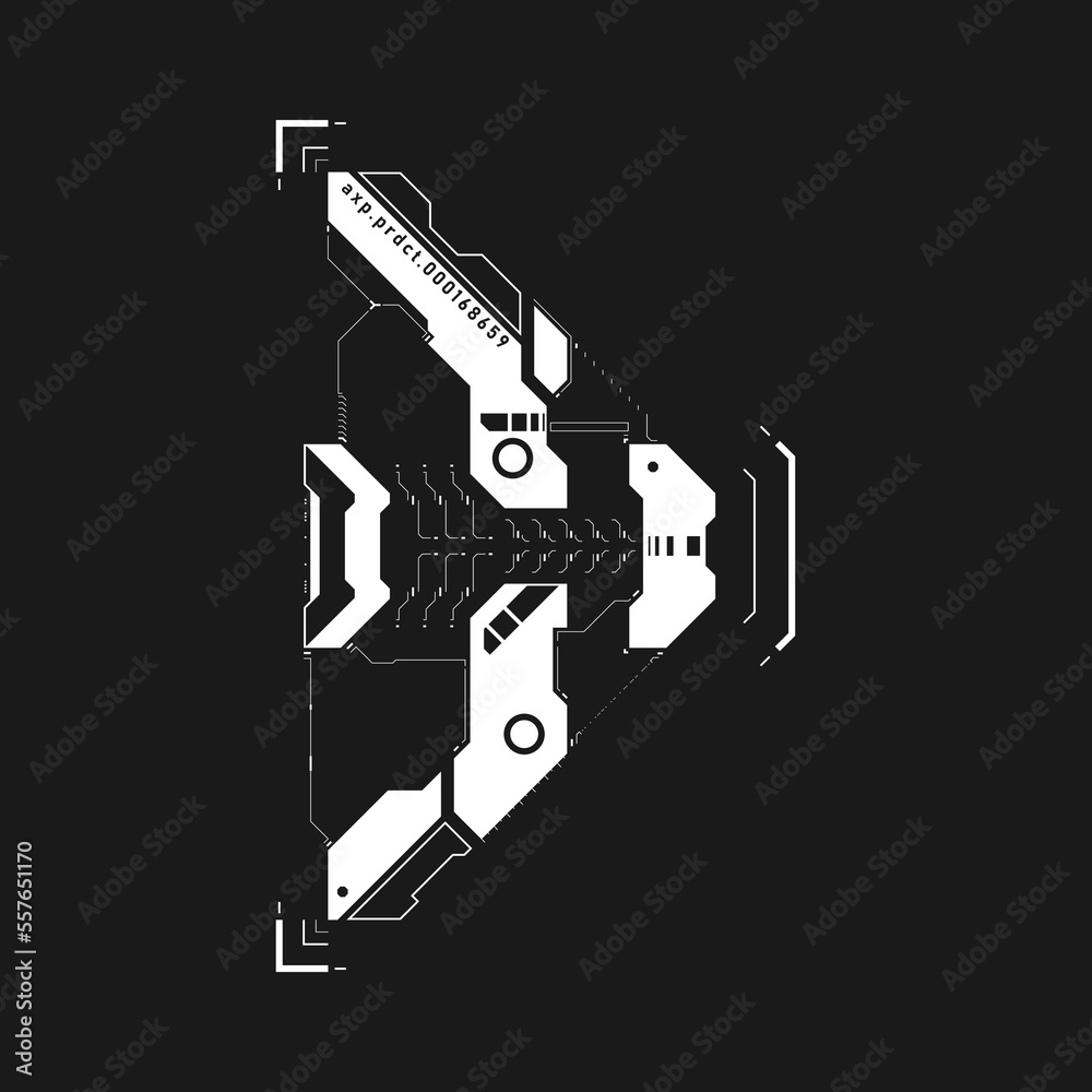 Cyberpunk arrow. Futuristic tech interface element. Cyberpunk pointer ...