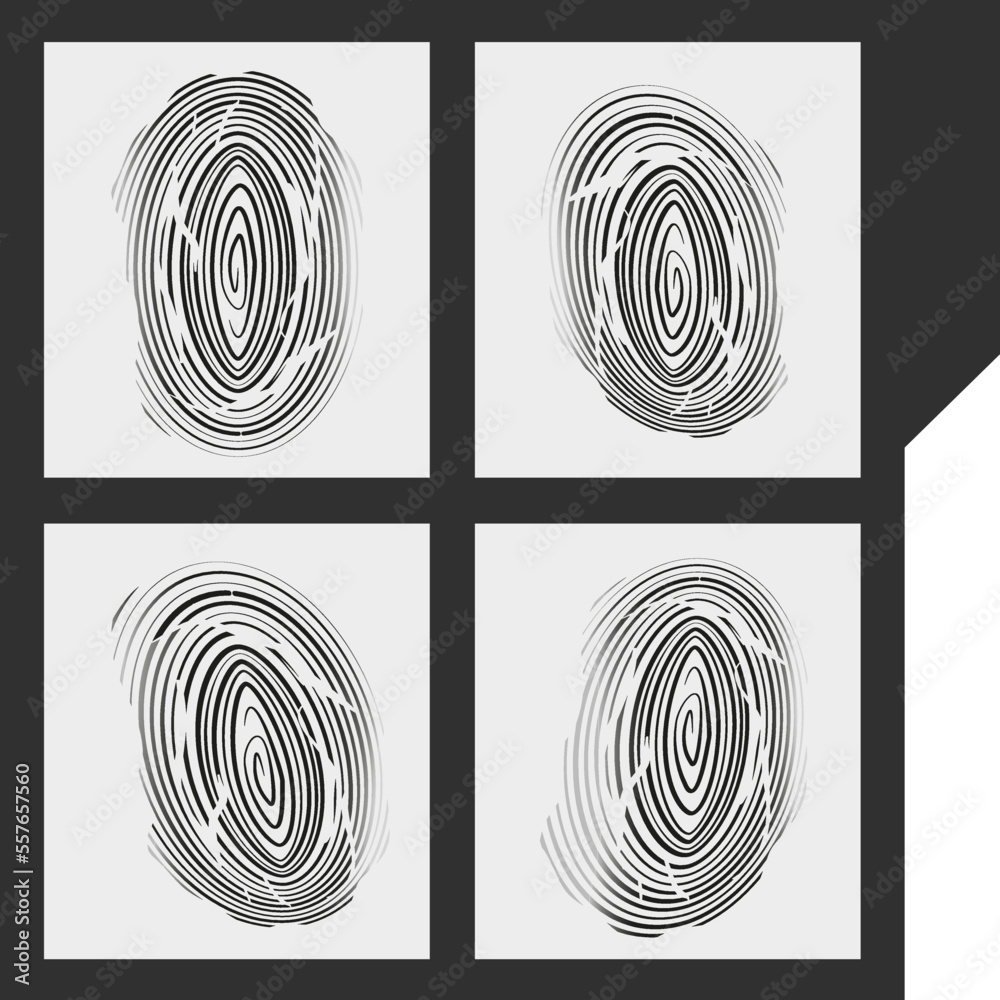 tactile fingerprint file for forensics and evidence Stock Vector ...