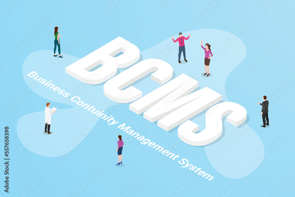 bcms business continuity management system big text word and people ...