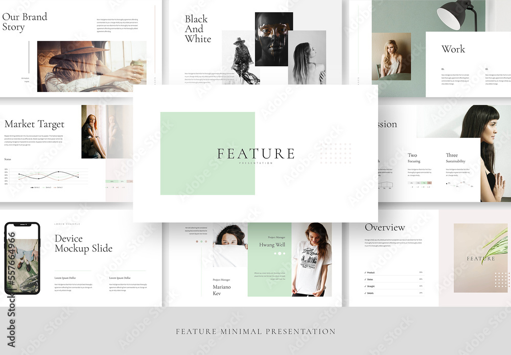 Feature Minimal Presentation Template Stock Template | Adobe Stock